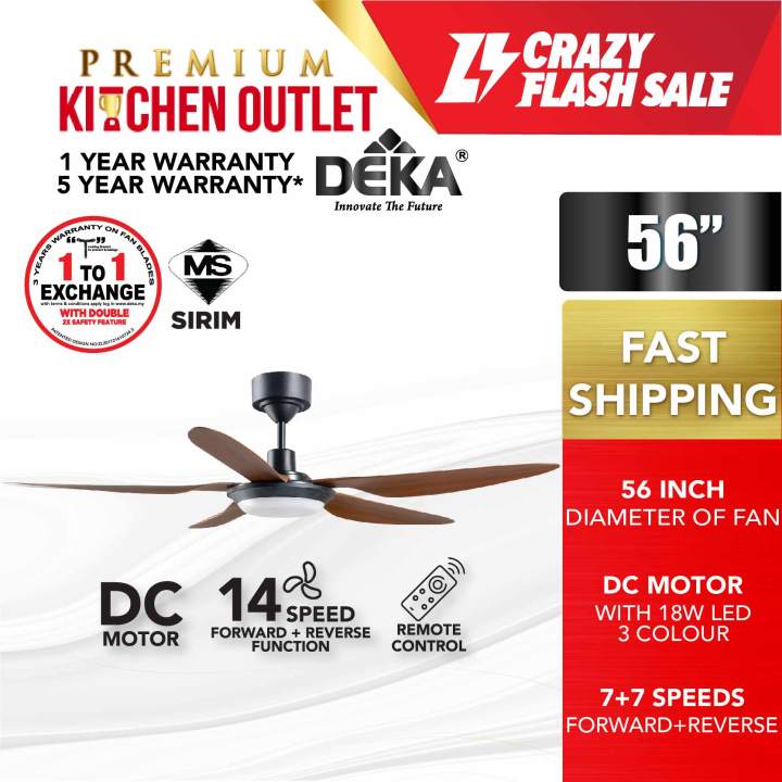 Deka Kronos 56 Inch 14 Speeds DC Motor 5 Blades Ceiling Fan F5DC | F5DC ...
