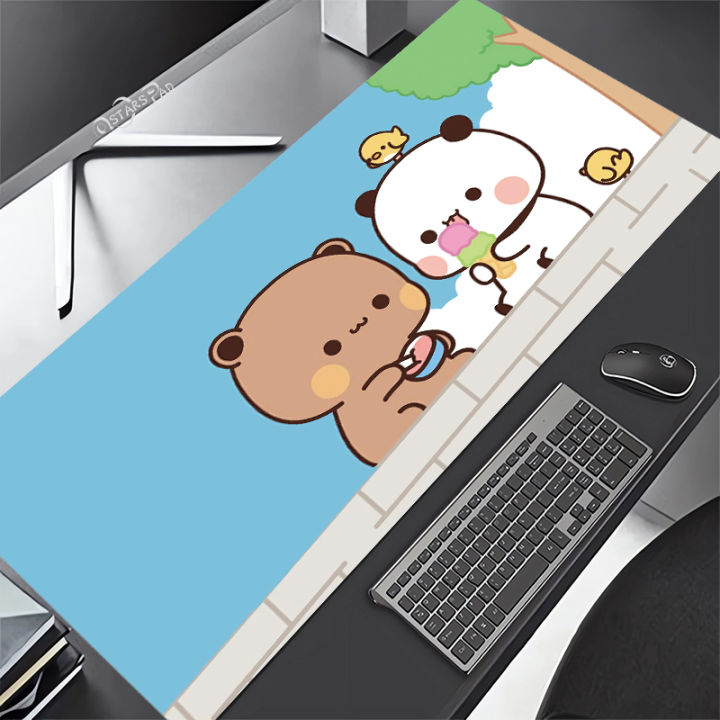 Panda Bear Hug Bubu Dudu Gaming Mouse Pad Mochi Peach Cat Keyboard Desk ...