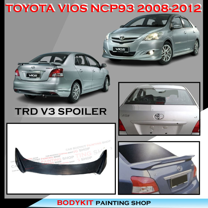 TOYOTA VIOS NCP93 2008-2012 TRD V3 STYLE REAR TRUNK SPOILER LIP WITH ...