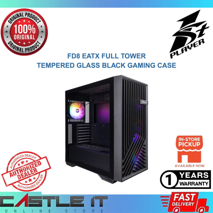 1st Player FD8 EATX Full Tower Tempered Glass Gaming Case Black With ...