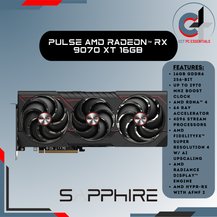 Sapphire PULSE AMD Radeon™ RX 9070 XT Graphics Card | 16GB GDDR6 256 ...