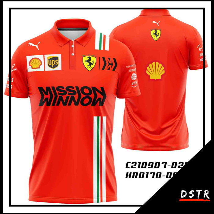 Kaos Baju Jersey F1 Formula One Team Scuderia Ferrari 2021 Full Print ...