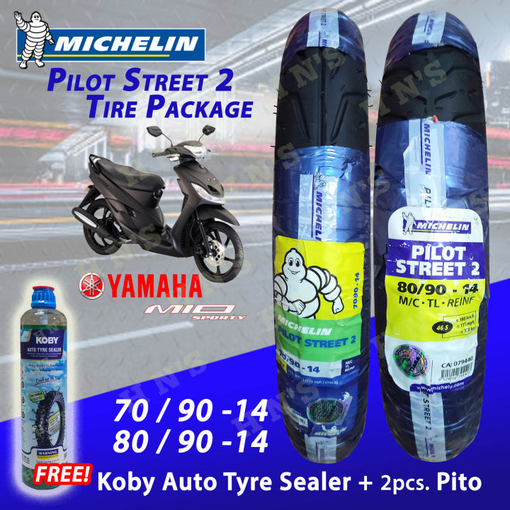 MICHELIN Pilot Street 2 Tire Set for Yamaha Mio Sporty 2 pcs ( with ...