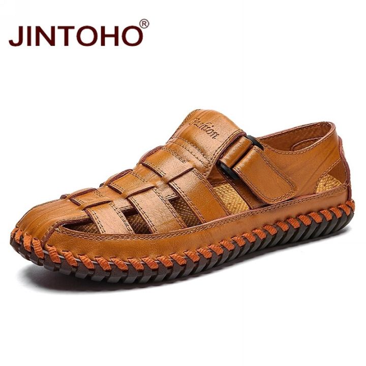 jintoho รองเท้าแตะหนังชายไซต์ใหญ่ 2020 | Lazada.co.th