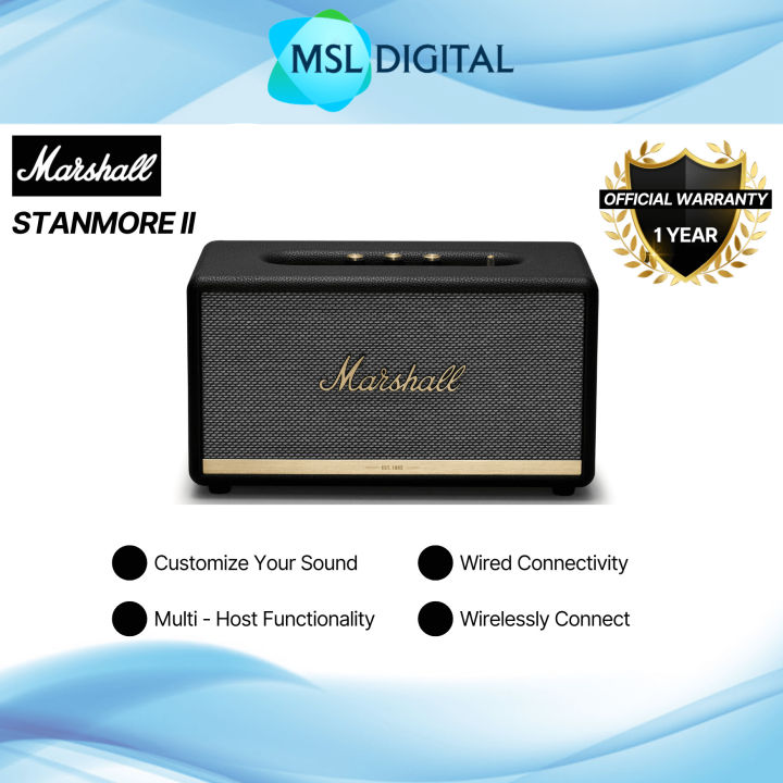 Marshall Stanmore II Bluetooth Speaker - Black / White | Stanmore 2 ...