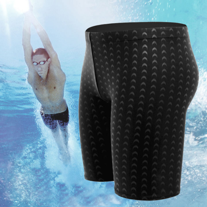 Water Repellent Men Swimwear Mens Swimming Trunks Shark Skin Swim