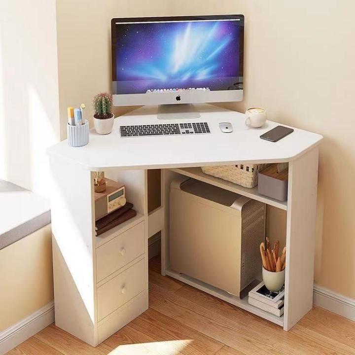 Triangular corner desk computer desk workstation study table writing ...