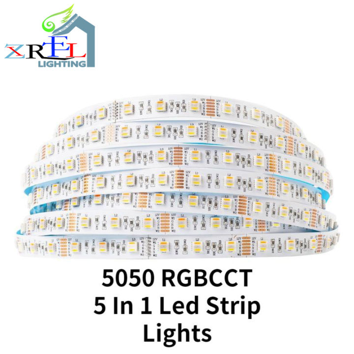 5 Colors In 1 Chip RGB CCT LED Strip DC 12V 24V SMD 5050 60Leds/M TV BackLight Room Decor ...