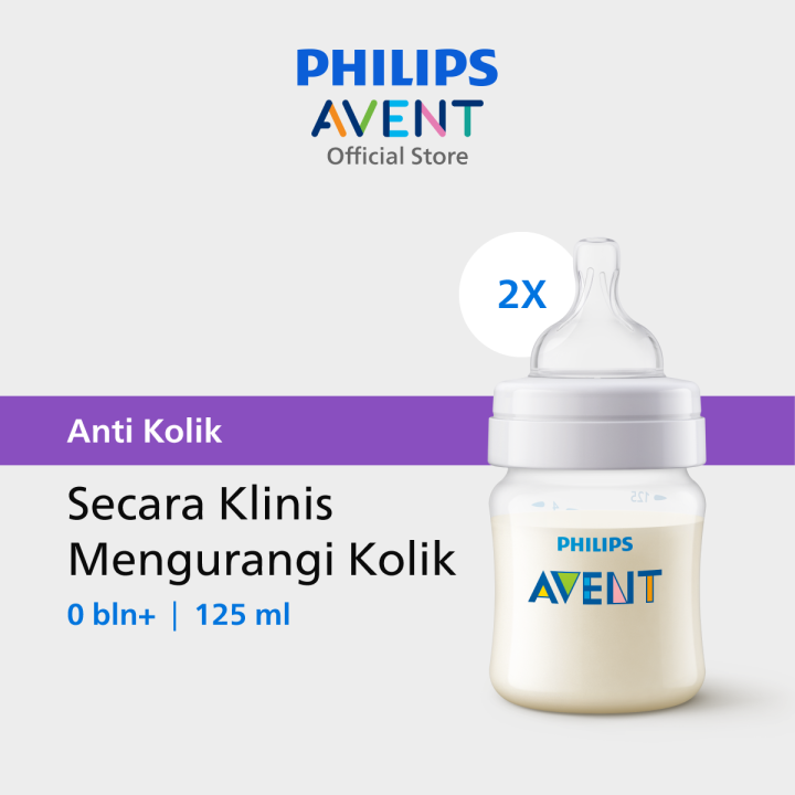 Philips Avent Classic Plus Bottle 125ml 2Pcs 0M+ SCF560/27 Botol Susu ...