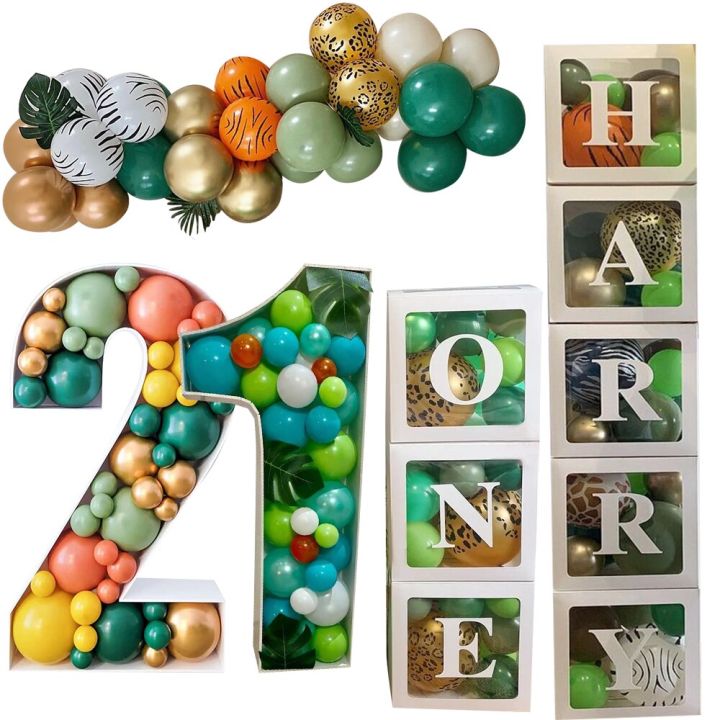 100Cm Height Number Balloons Filling Frame Stand 30Cm A-Z Alphabet Box ...