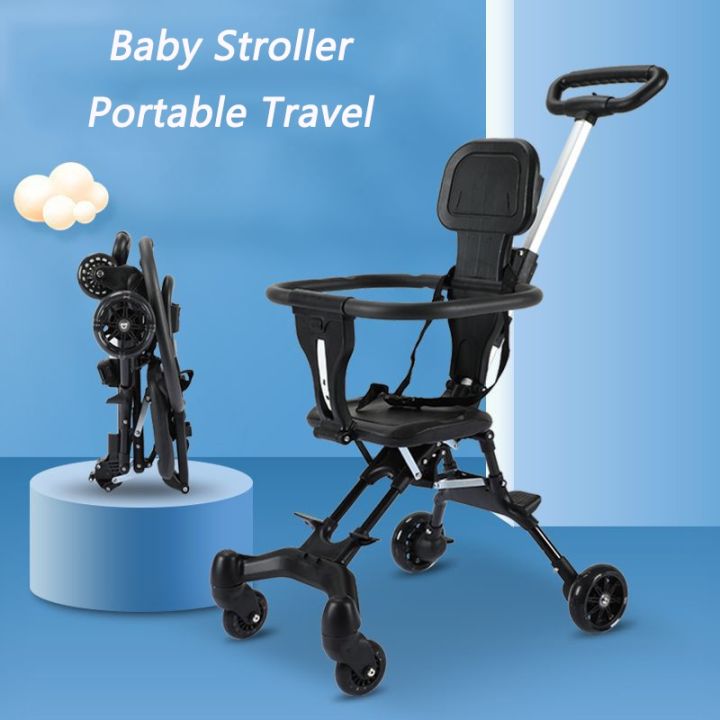 Baby Stroller Portable Travel Foldable Stroller Lightweight Stable Soft ...