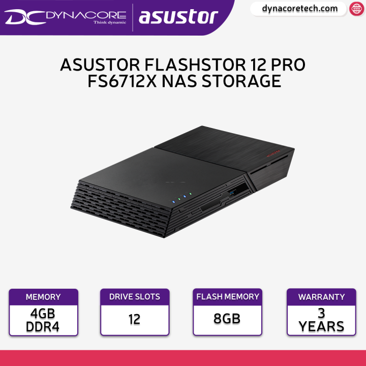 Asustor Flashstor 12 Pro FS6712X - 12 Bay All-SSD NAS Storage, 12 M.2 ...