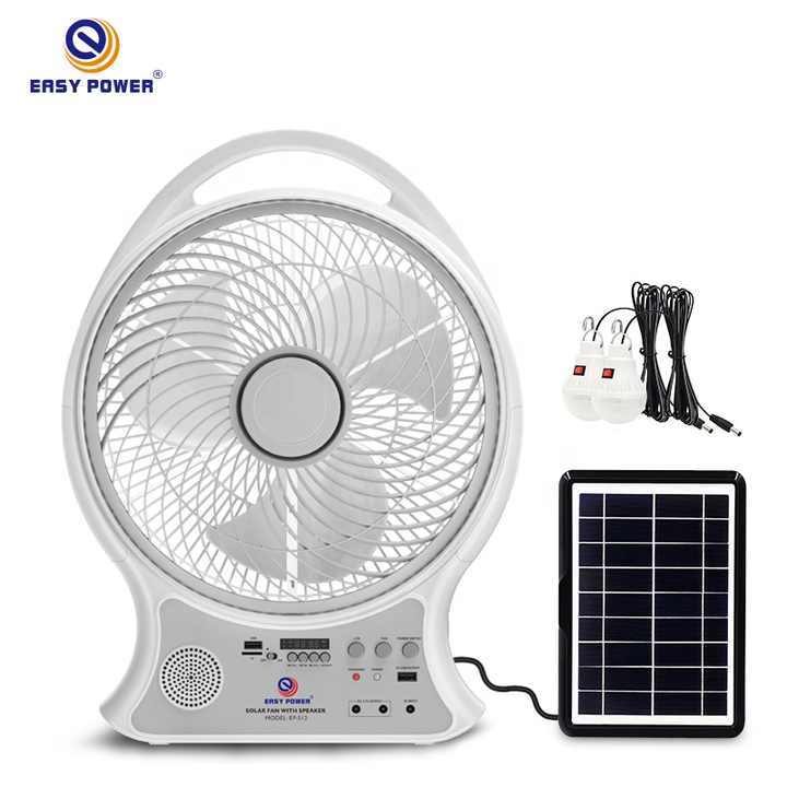 Rechargeable AC/DC Fan With Solar Powered Electric Table Portable Fan ...