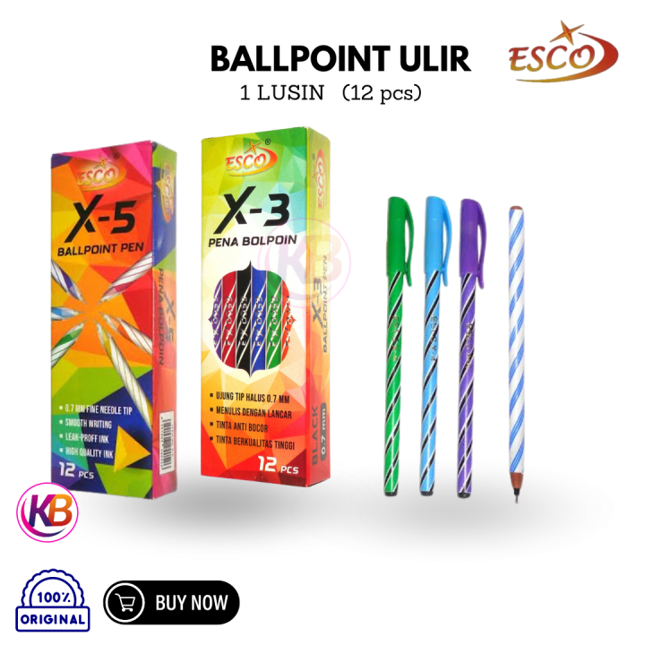 Pulpen murah 1 lusin (hitam) 0.7mm / Semi gel / Ballpoint ulir / Bol ...