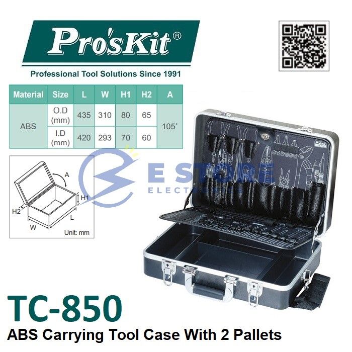 Pro'sKit TC-850 ABS Carrying Tool Case with 2 Pallets | Lazada