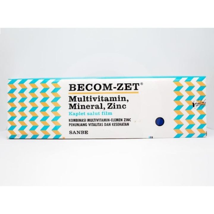 Becom Zet Multivitamin 1 Box Isi 100 Kaplet Original Sanbe | Lazada ...