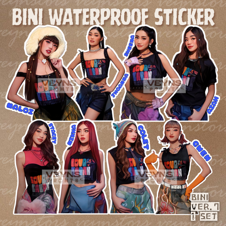 BINI MALOI AIAH SHEENA JHOANNA MIKHA COLET GWEN STACEY WATERPROOF VINYL ...