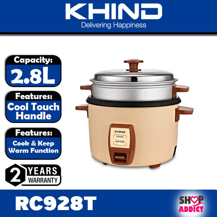 KHIND Electric Rice Cooker With Cool Touch Handle RC928T 2.8L/ Periuk ...