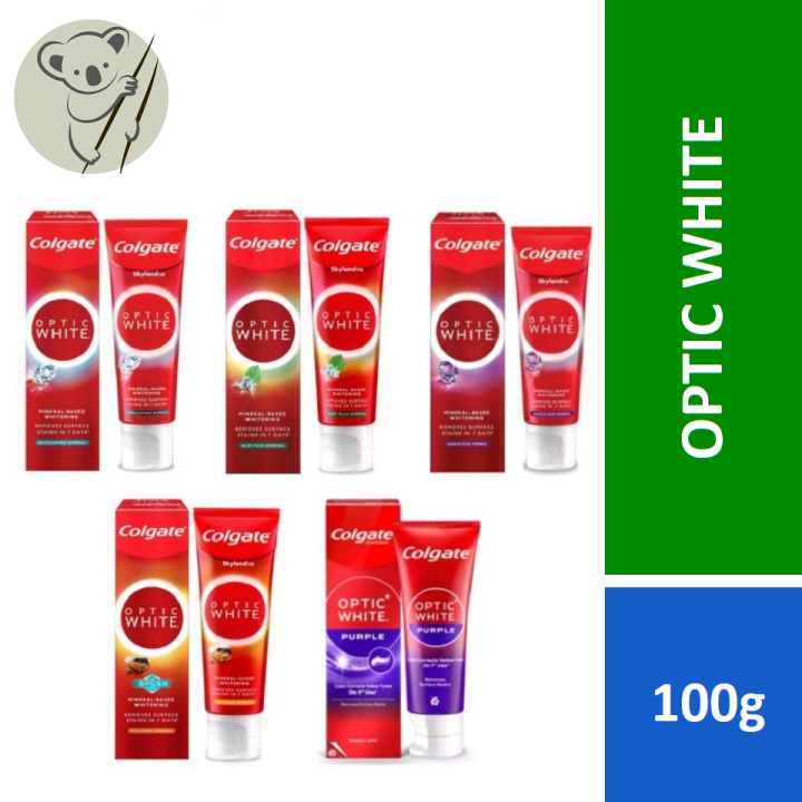 Colgate Optic White Exfoliating / Volcanic Mineral Whitening Purple ...