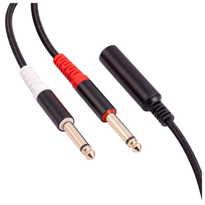 1Pcs 6.35mm 1/4 Inch Stereo TRS Female to 2 Dual 6.35mm Mono TS Male Y ...