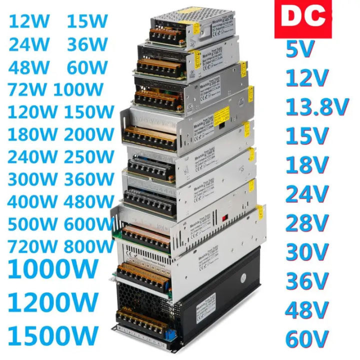 DC 5V 12V 24V 36V 48V 60V Switching Power Supply 2A 3A 4A 5A 8A 10A 15A ...