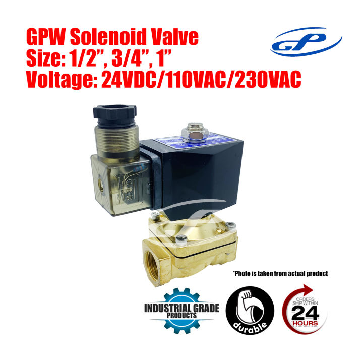 [READY STOCK] GPW GP Brass Solenoid Valve Normally Closed [1/2", 3/4 ...