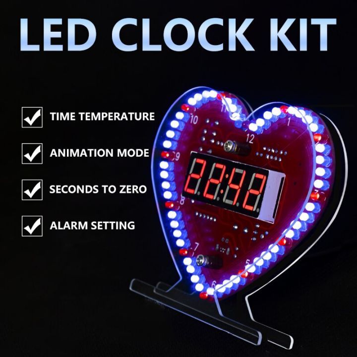 Cardioid Rotating LED Digital Clock Time Temperature Display Multiple ...