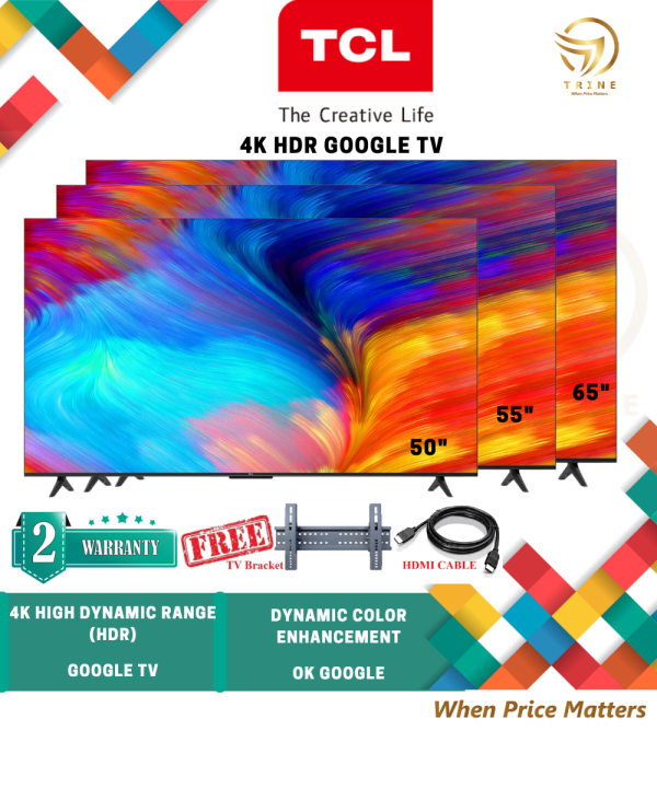 TCL 4K UHD Google TV P635 (50"/55"/65") Android Smart TV with Android ...