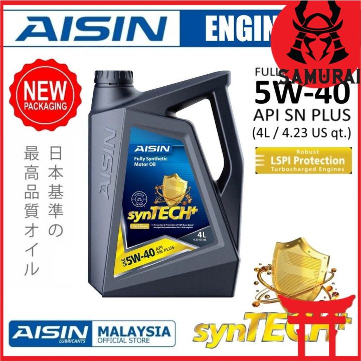 Aisin Engine Oil Fully Synthetic SN PLUS 5W40 (4L) | Lazada