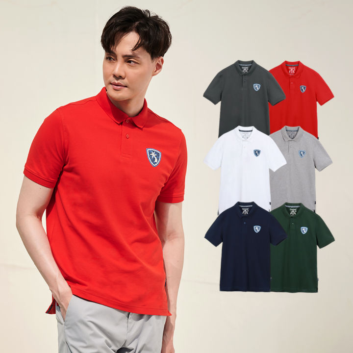 OASIS MONOGRAM เสื้อโปโลชาย แขนสั้น เสื้อโปโล ผ้าคอตตอน สแปนเดกซ์ รุ่น ...