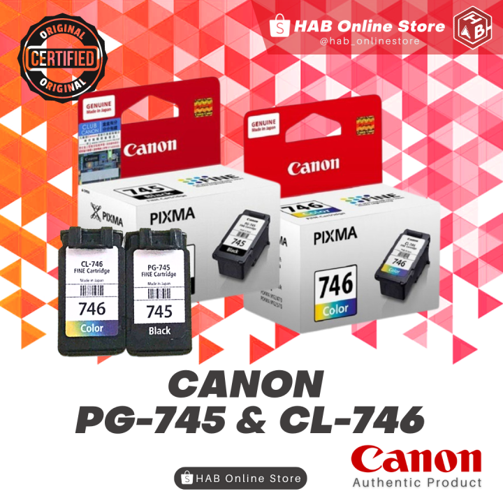 100% Original Canon PG-745 and CL-746 Cartridge Brand New for TS207 ...