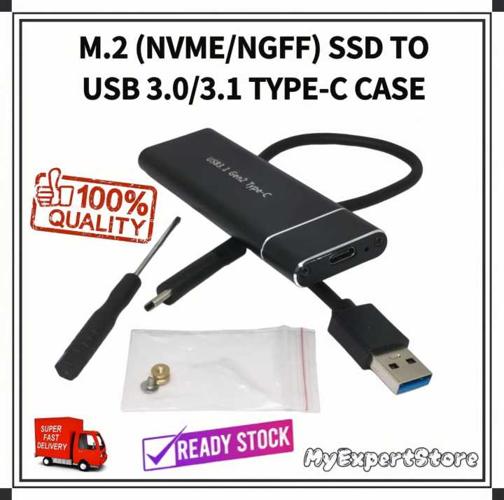 Aluminum Metal M.2 Solid State Drive Case NVME/NGFF SATA Dual Protocol ...