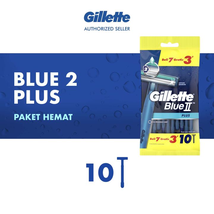 Gillette Blue 2 Plus Isi Ulang Pisau Cukur Pencukur Isi 10 | Lazada ...