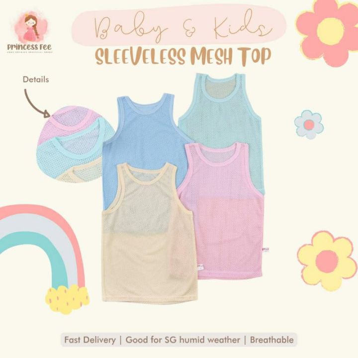 🇸🇬Made in SG - BABY TODDLER KIDS SINGLETS BABY SLEEVELESS TOP SUMMER ...