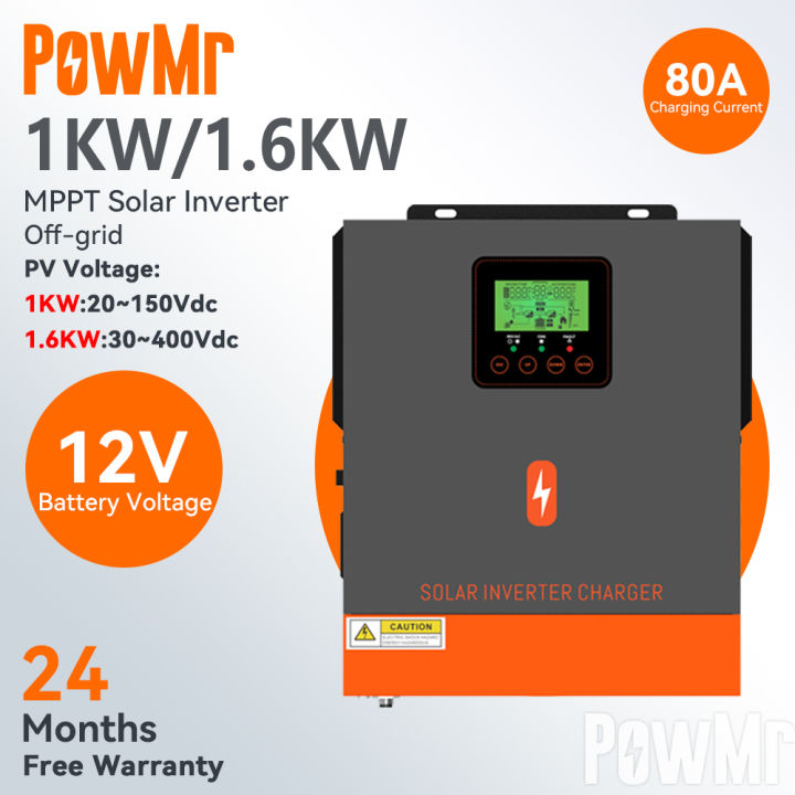 PowMr 1KW/1.6KW 12V ไฮบริดอินเวอร์เตอร์อินเวอร์เตอร์ 230VAC ทั้งหมดในอินเวอร์เตอร์หนึ่งตัวที่ ...