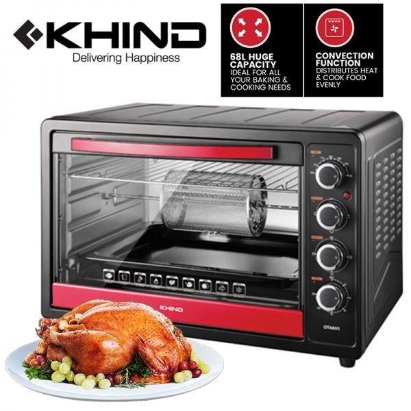 (BOX WRAPPING)KHIND 68LITER Electric Oven With Convection & Rotisserie ...
