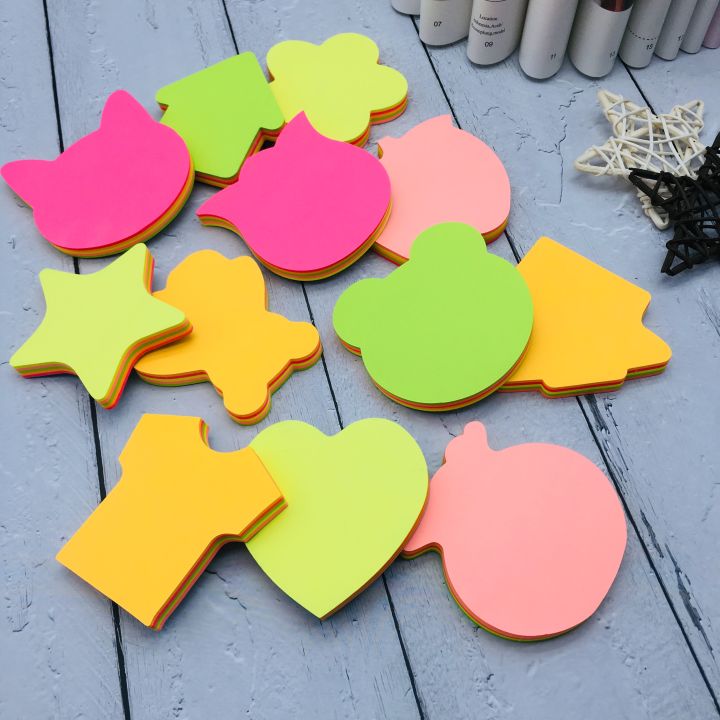 100sheets MUTI-Color 5color NEON color Self Adhesive sticky notes Memo ...