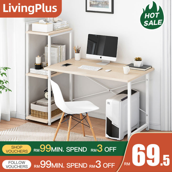 Computer Table with Book Shelf Modern Study Table Study Writing Desk ...