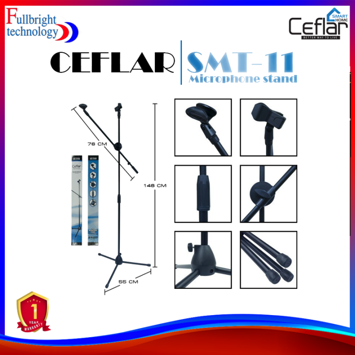 CEFLAR PROFESSIONAL MICROPHONE STAND SMT-11 ขาตั้งไมโครโฟน พร้อมคอสวม ...