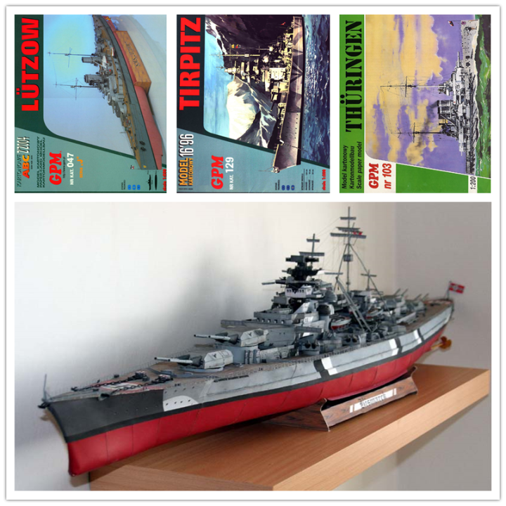 1/280 WWII German Warship Battleship Bismark Cruiser 3D Paper Model ...