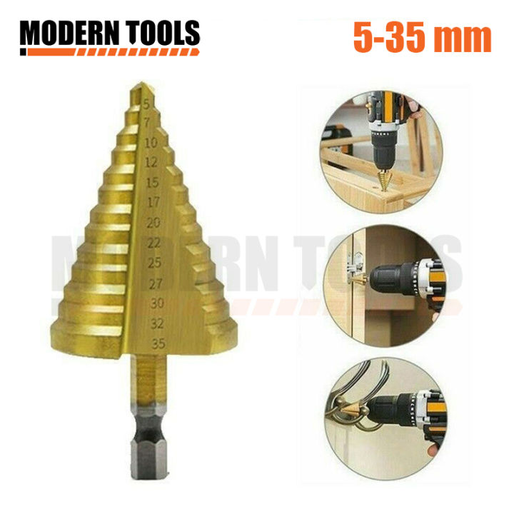 MT ดอกสว่าน ทรงเจดีย์ เจาะขยาย คว้านรู HSS 4241 ดอกขนาดใหญ่ เจาะได้ 13 ระดับ 4-35 mm เหมาะสำหรับ ...