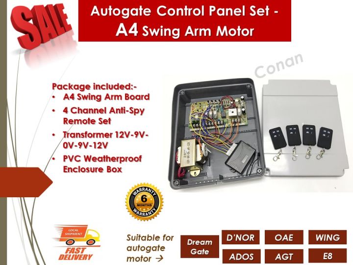 Autogate Control Panel Set - A4 Swing Arm Motor | Lazada