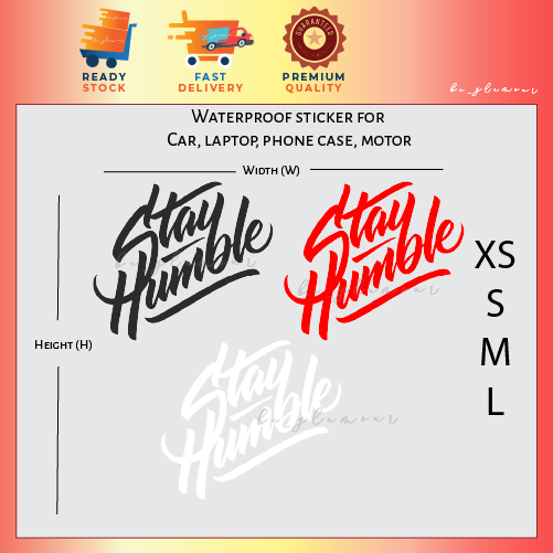 [D2] Stay Humble Sticker car stiker jdm respect waterproof cahaya Car ...