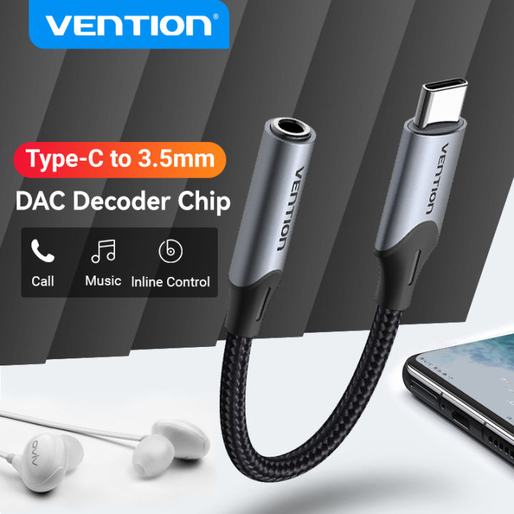 Vention USB C to 3.5mm Audio Adapter DAC Chip Type C to 3.5mm Earphone ...