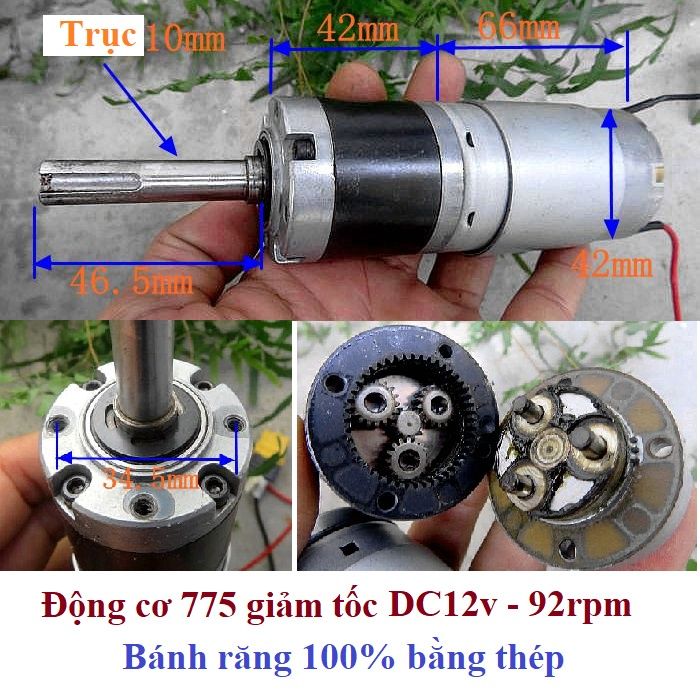 Động cơ giảm tốc cỡ trung Motor 550, 775 | Lazada.vn