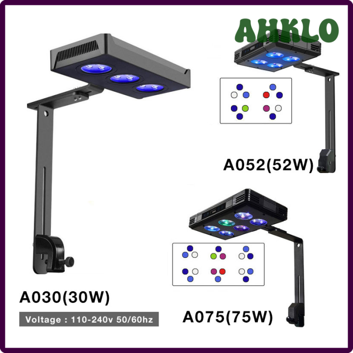 AHKLO GAKO ไฟ LED 30W 52W 75W ไฟตู้ปลาหรี่แสงได้เต็มสเปกตรัมสำหรับแนว ...