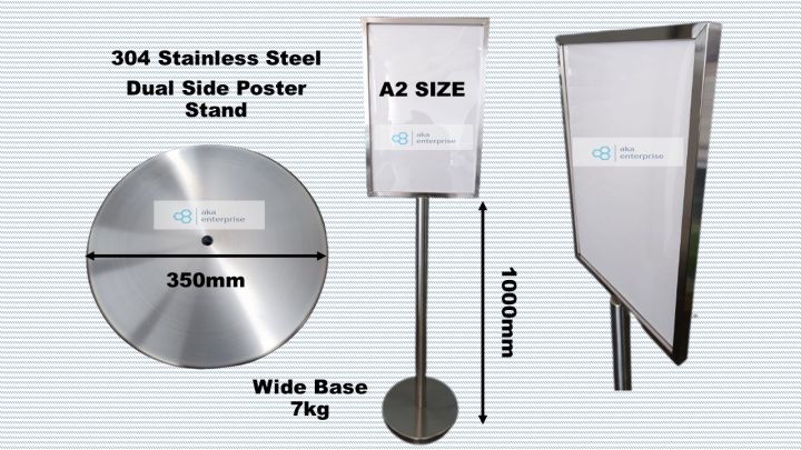 A2 A3 A4 Poster Stand | 304 Stainless steel display Stand | Signage stand | Queue pole | Lazada ...