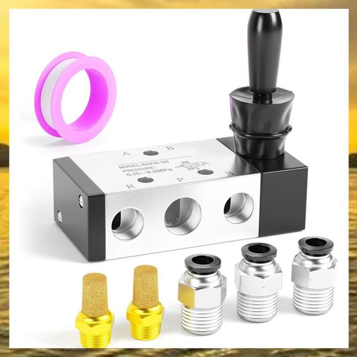 U3(NSOJ) 1/4Inch NPT 5 Way 3 Position Air Hand Lever Operated Valve ...