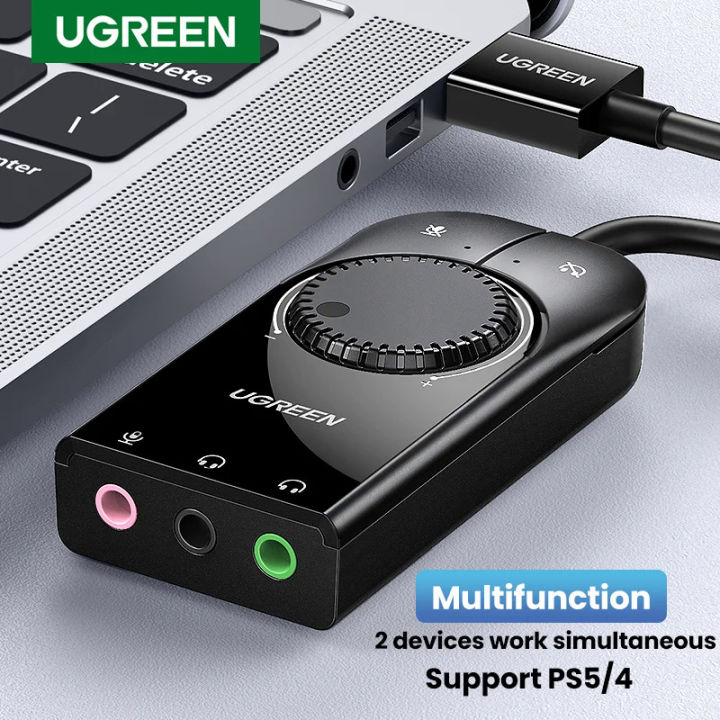 UGREEN Sound Card USB Audio Interface External 3.5mm Microphone Audio ...