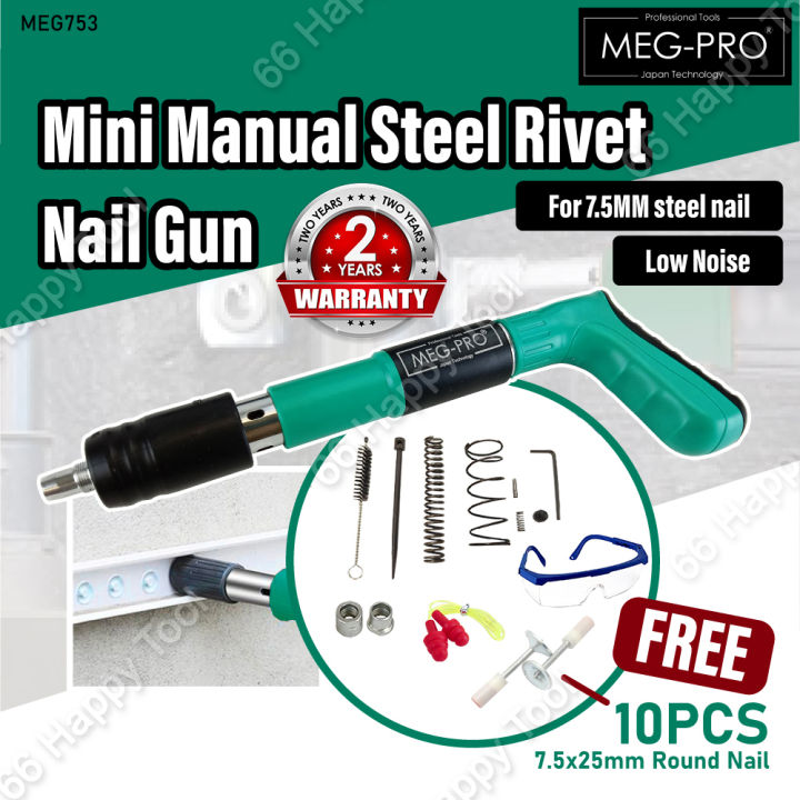 MEG-PRO Mini Manual Steel Rivet Nail Gun MEG753 Tufting Gun 7.5mm Wall ...